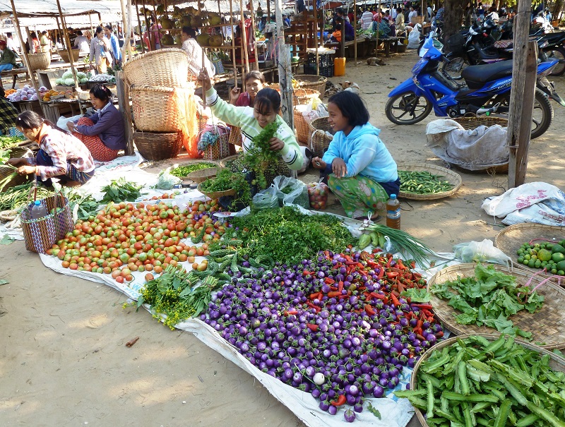 Bagan market stall